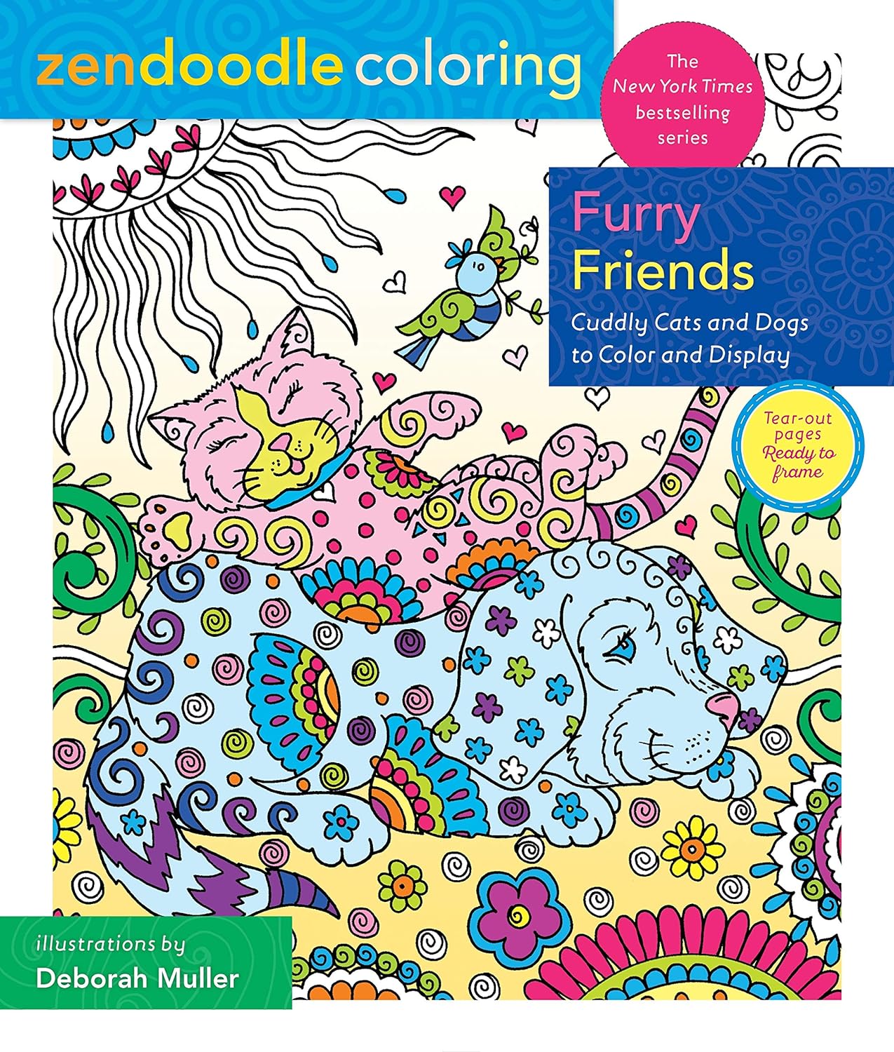 Zendoodle Coloring: Furry Friends – Moon Dragon