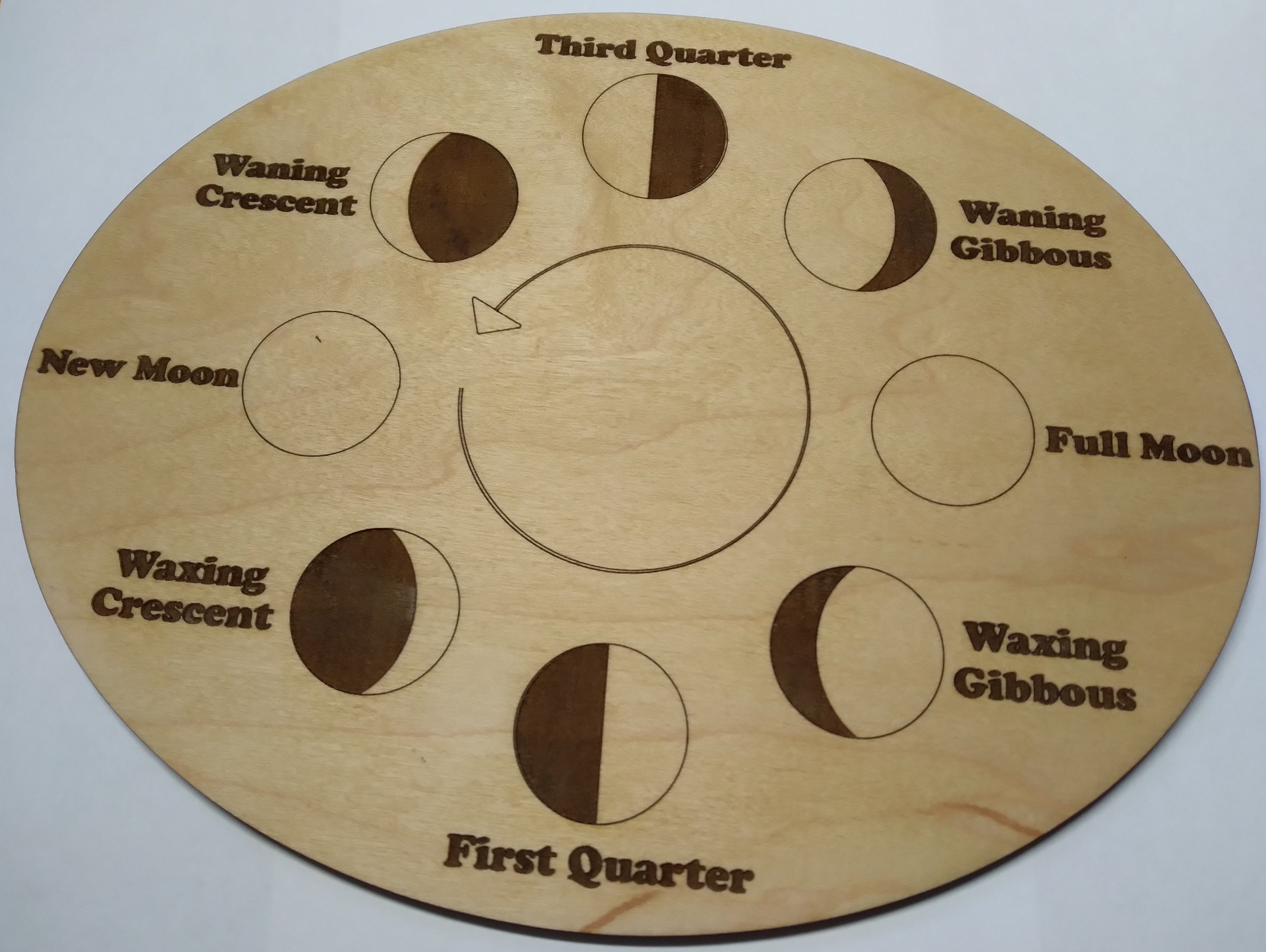 Wooden Moon Phases Wall Hanging – Moon Dragon